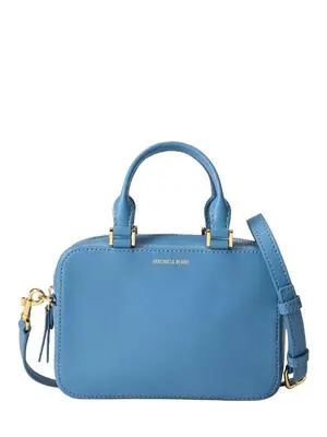 Veronica Beard Boxy Top Handle Leather Bag - Blue Lake