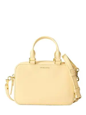 Veronica Beard Boxy Top Handle Leather Bag - Chamomile