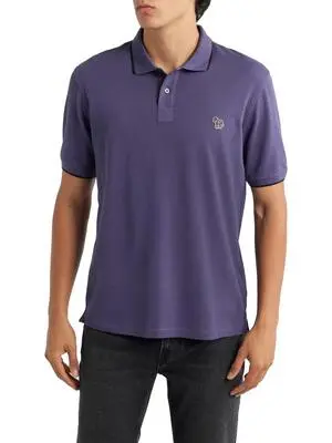 Paul Smith Zebra Organic Cotton Piqué Polo - Dark Violet