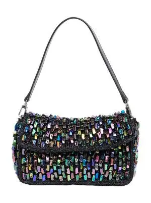 Staud Timmy Beaded Shoulder Bag - Black
