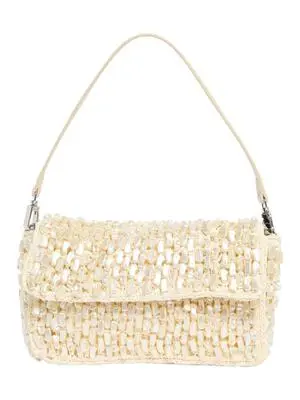 Staud Timmy Beaded Shoulder Bag Cream