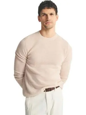 NAADAM Lightweight Cashmere Contrast Trim Crewneck Sweater