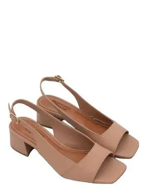 BOTTERO Square Toe Slingback Sandal - Brown Sugar