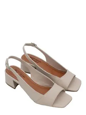 BOTTERO Square Toe Slingback Sandal - Off White