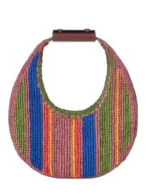Staud Moon Raffia Tote - Jungle Stripe Raffia