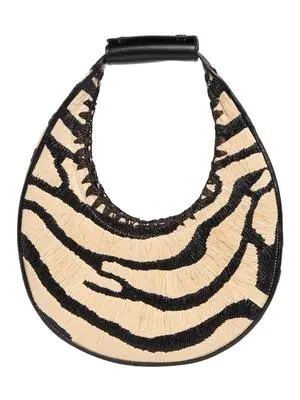 Staud Moon Raffia Tote - Zebra Raffia