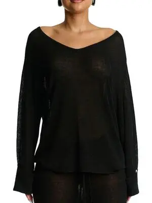 Naked Wardrobe Oversized Tunic Top - Black
