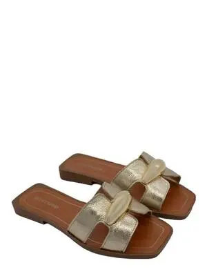 BOTTERO Cutout Slide Sandal - Dourado