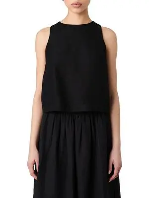 French Connection Birdie Sleeveless Trapeze Top - Black