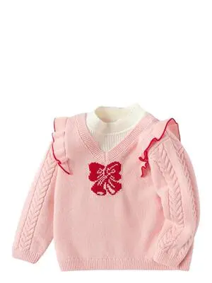 BALABALA Knit Sweater With Bow - Pink