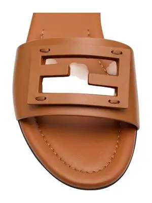 FENDI Baguette FF Tube Medallion Flat Sandals