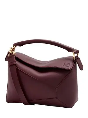 Loewe Puzzle Edge Small Top-Handle Bag Dark Burgundy