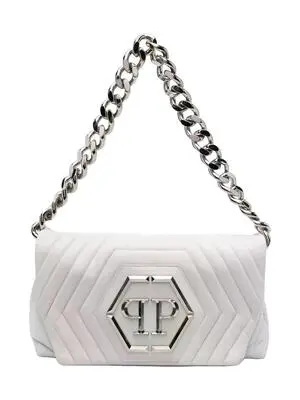 Philipp Plein Hexagon Logo-plaque Quilted Shoulder Bag - White