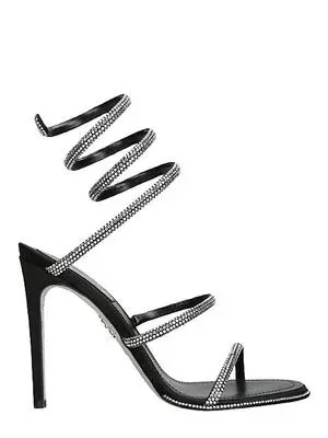 Rene Caovilla Cleo 105 Crystal-embellished Heeled Sandals - Blk/other