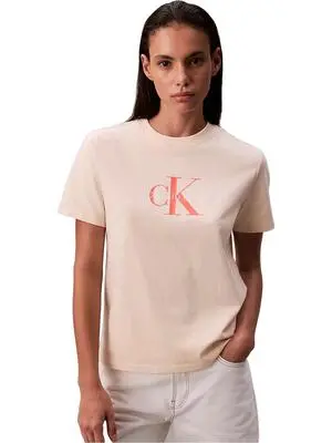 Calvin Klein Monologo Graphic T-Shirt Brazilian Sand