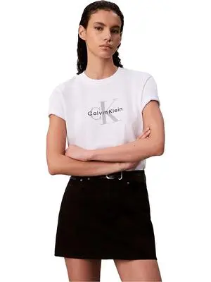 Calvin Klein Monologo Graphic T-Shirt Brilliant White