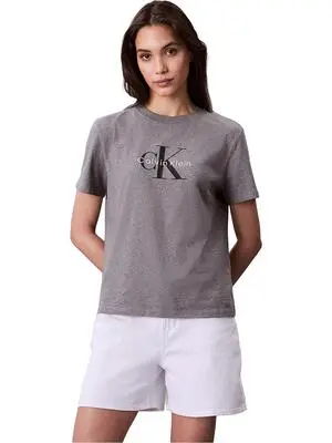 Calvin Klein Monologo Graphic T-Shirt Medium Grey Heather
