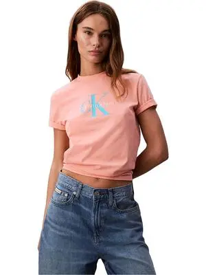 Calvin Klein Monologo Graphic T-Shirt Powder Orange