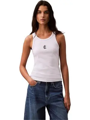 Calvin Klein Cotton Contour Rib Tank - Brilliant White