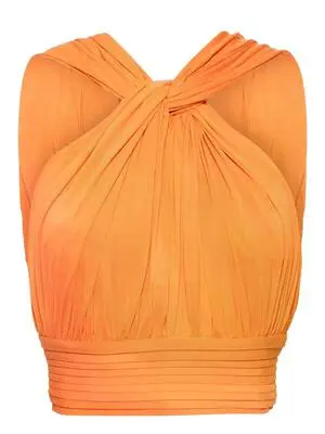 HERVE L. LEROUX Cut-in Multiway Cropped Top - Orange