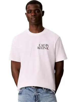 Calvin Klein Stacked Logo Easy Tee - Bright White