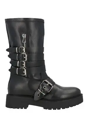 DIVINE FOLLIE Calfskin Boots - Black