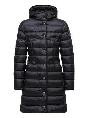 Moncler Hirma Hooded Long Down Jacket - Black