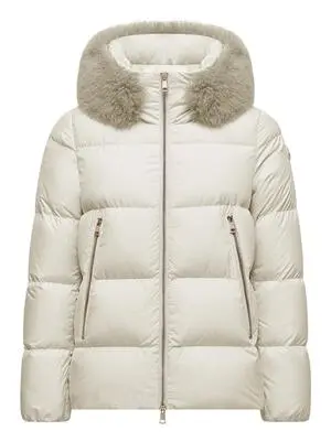 Moncler Laichefur Hooded Down Jacket - White