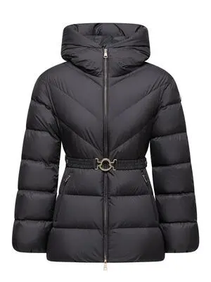 Moncler Brosse Diagonal-quilted Hooded Short Down Jacket - Black