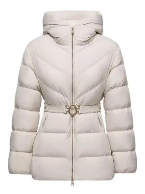 Moncler Brosse Diagonal-quilted Hooded Short Down Jacket - White