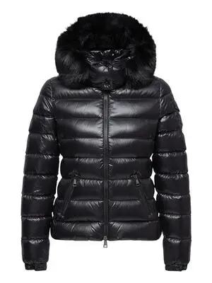 Moncler Badyf Faux Fur-trimmed Hooded Down Jacket - Black