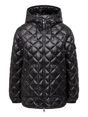 Moncler Diamond-quilted Hooded Down Jacket - Black