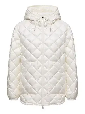 Moncler Diamond-quilted Hooded Down Jacket - White