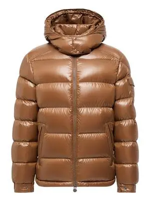 Moncler Maya Hooded Down Jacket Beige