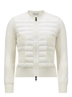 Moncler Padded Wool Zip-up Cardigan - White
