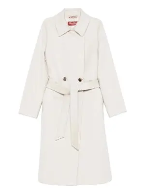 MAX MARA STUDIO Double-breasted Belted Coat - White