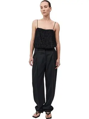 ST AGNI Tailored Pleat Pant - Black