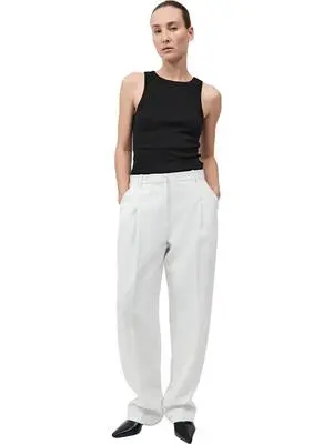 ST AGNI Tailored Pleat Pant - White