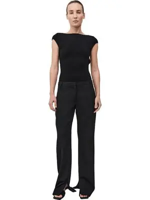 ST AGNI 90s Split Leg Trousers - Black