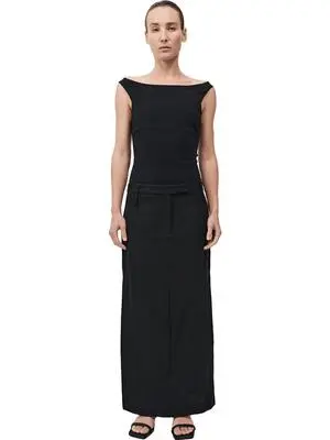 ST. AGNI Double Loop Maxi Skirt - Black