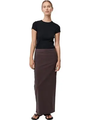 ST AGNI Minimal Column Skirt - Chocolate Plum