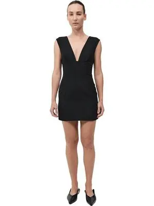 ST AGNI Plunge Mini Dress - Black