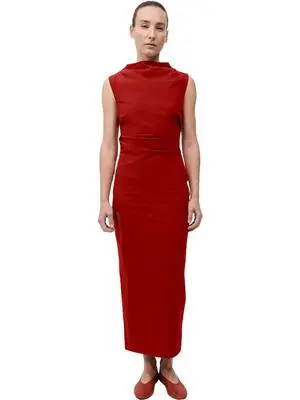ST. AGNI Sculptural Maxi Dress - Rosso