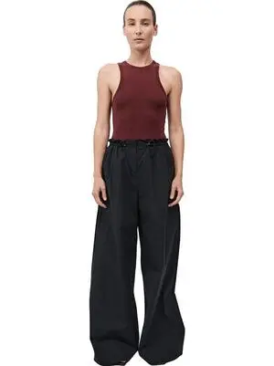 ST AGNI Petit Paperbag Waist Pants - Black
