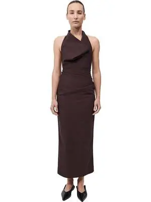 ST AGNI Structural Tie Maxi Dress - Port