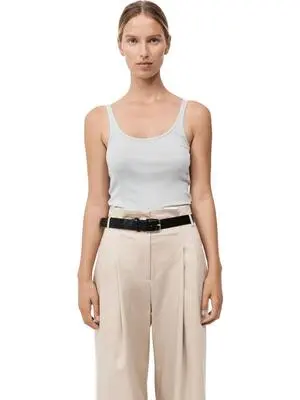ST AGNI Organic Cotton Slim Scoop Tank - Silver