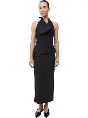 ST AGNI Structural Tie Maxi Dress - Black