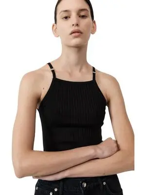 ST. AGNI Square Neck Ribbed Tank - Black