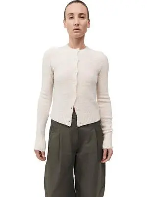 ST AGNI Boucle Wool Cardigan - Off White