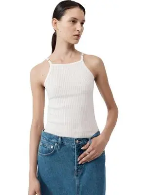 ST. AGNI Square Neck Ribbed Tank - White